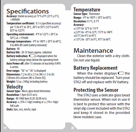 STA2: Hot Wire Anemometer